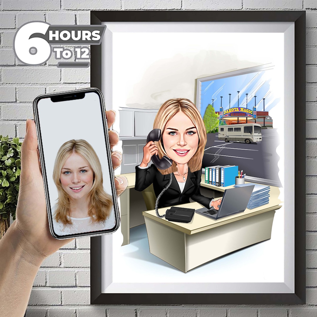 Custom Female Boss Cartoon Portrait, Boss Portrait, Gifts for Boss ...