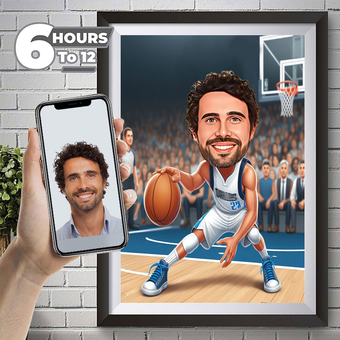 Dallas Mavericks Player Cartoon Portrait Custom Funny Basketball Player ...