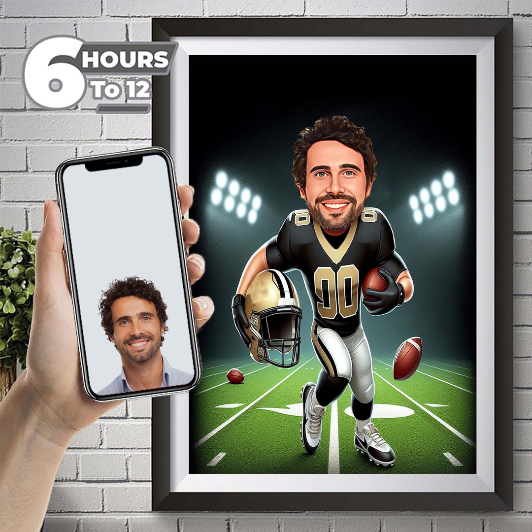 New Orleans Saints American Football Drawing Football Player Caricature ...