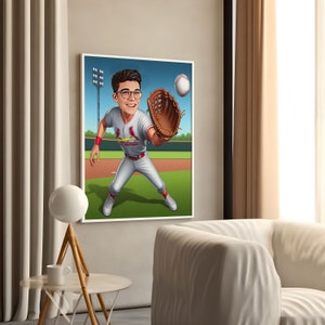 St. Louis Cardinals Cartoon Portrait Custom Baseball Player Caricature ...