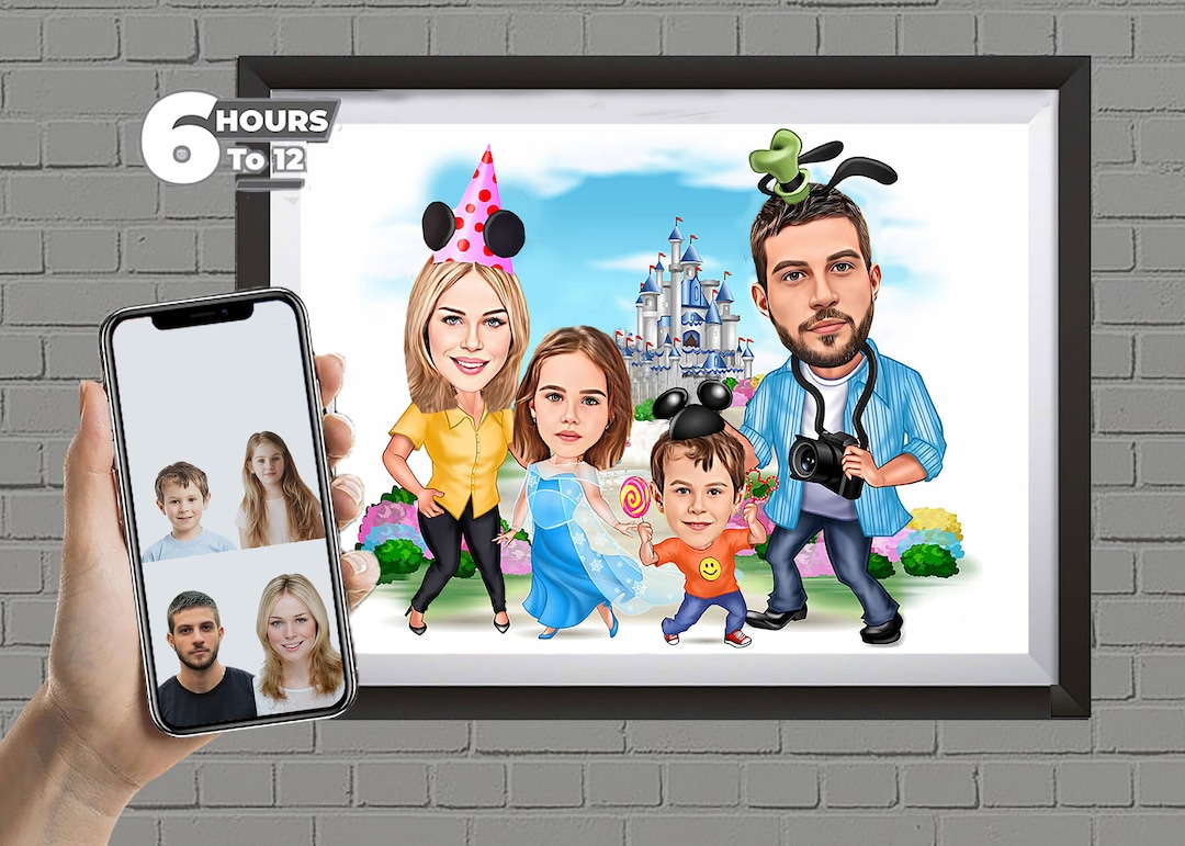 Family Portrait, Family Caricature, Family Portrait Painting From ...