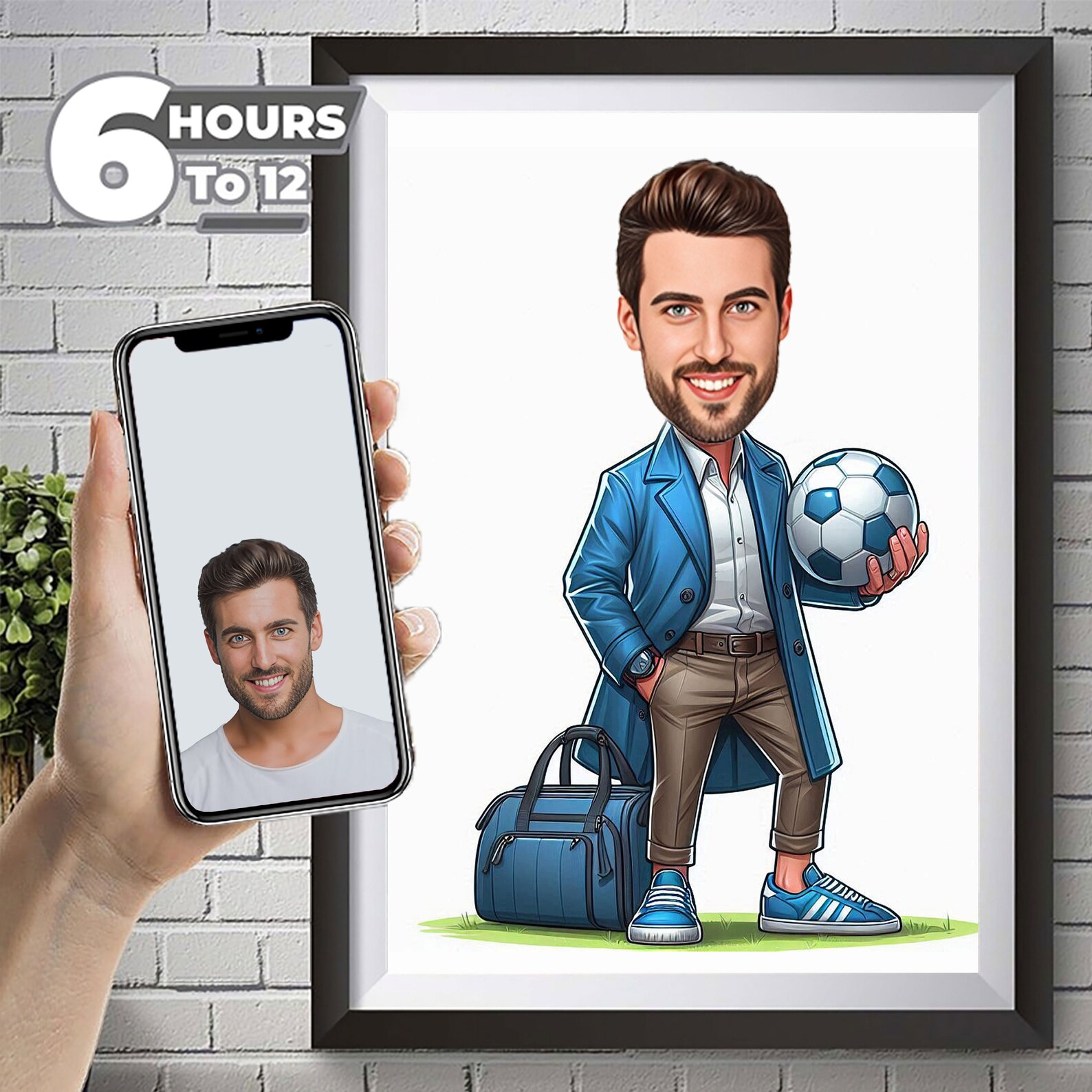Custom Coach Cartoon Portrait, Coach Portrait, Coach Gift, Coach ...