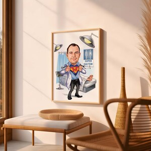 Custom Super Surgeon Cartoon Portrait, Surgeon Caricature From Photo ...