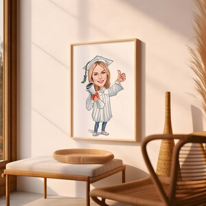 Custom Graduation Cartoon Portrait, Graduation Portrait, Graduation ...