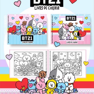Bt21-inspired Digital Coloring Book – 50 Pages in A4 and A6 Landscape ...