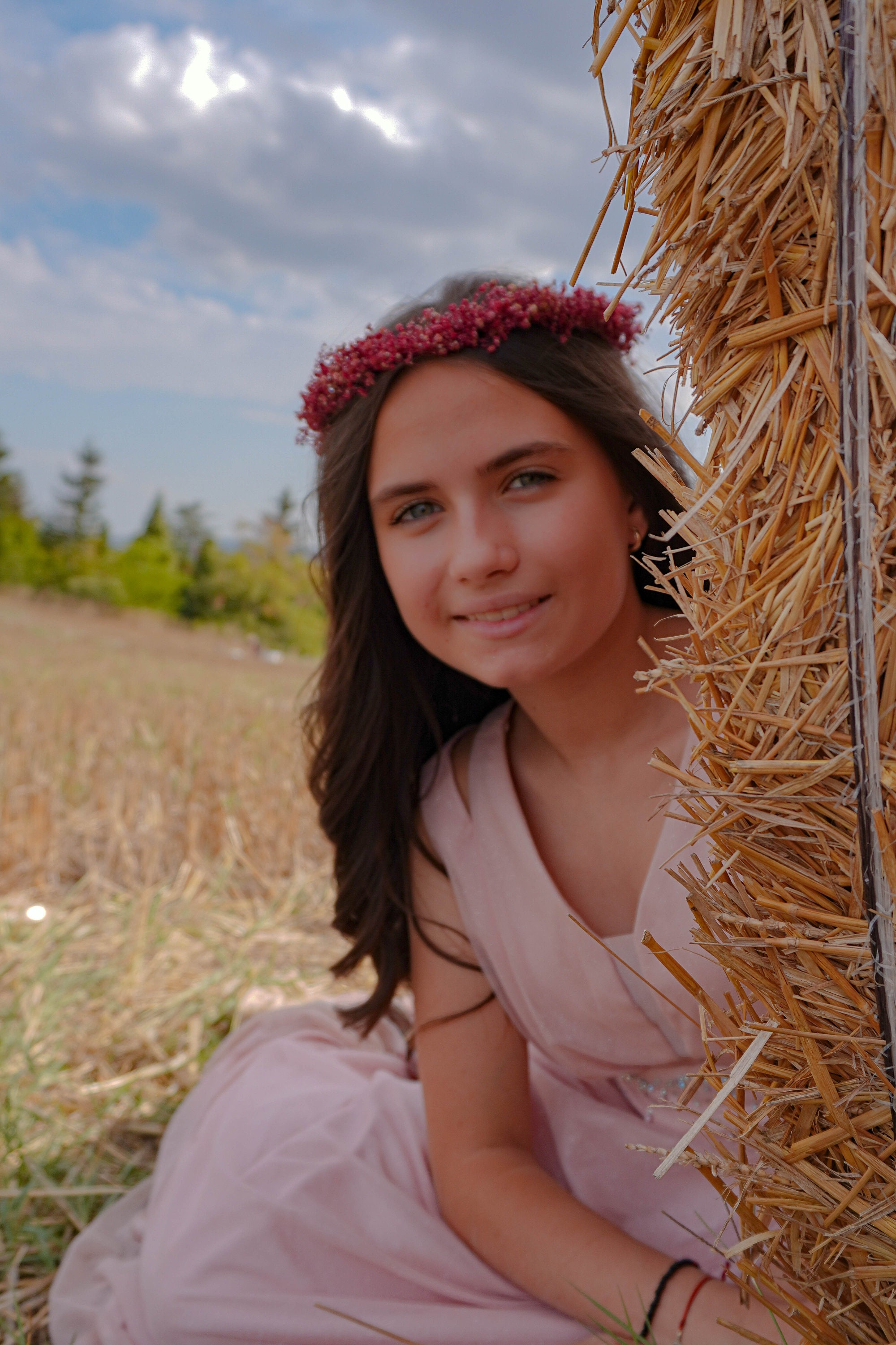 Gypsum Hair Wreath, Dried Flower Hair Wreath, Wedding Hair Accessory ...