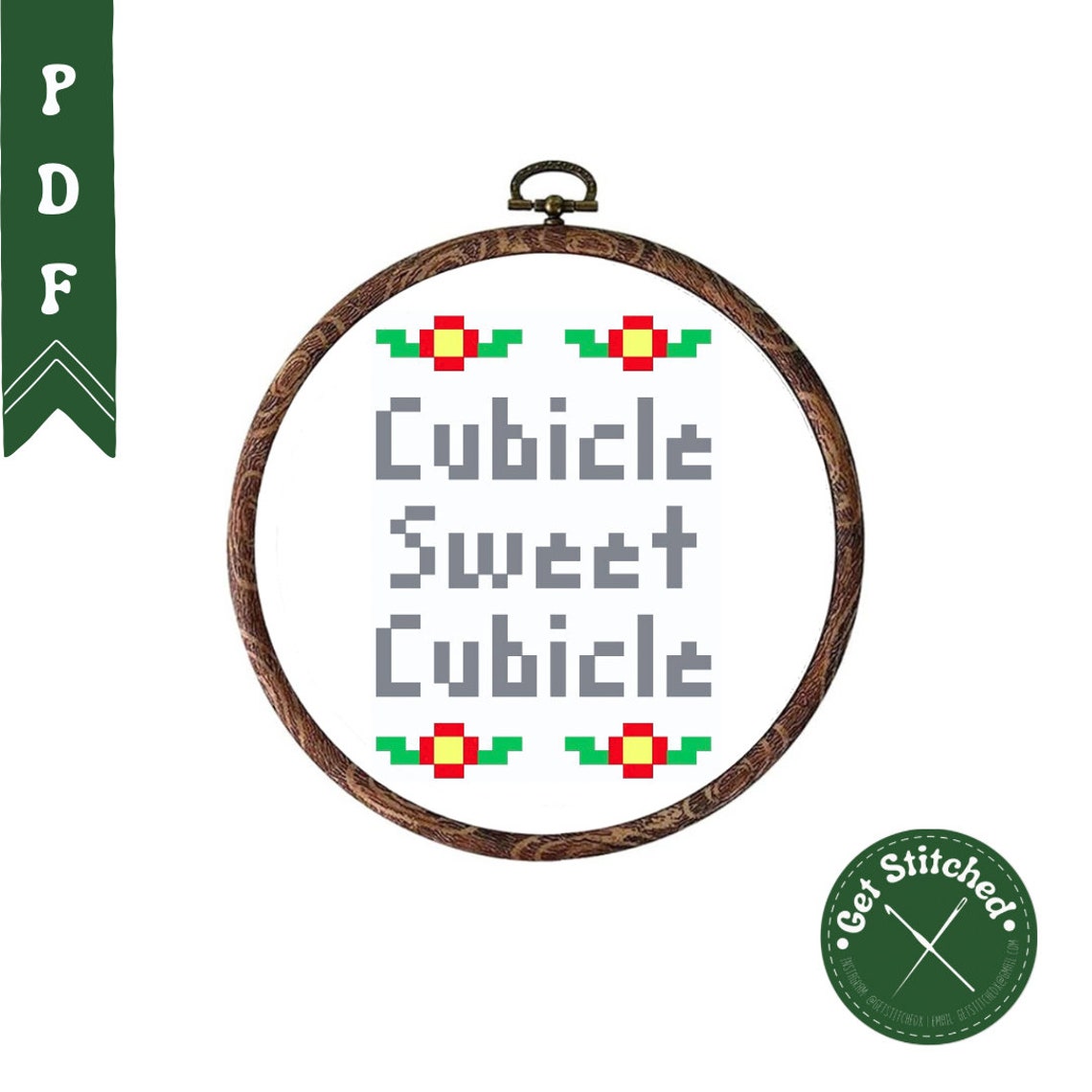 Cubicle Sweet Cubicle Downloadable Cross Stitch PDF - Etsy