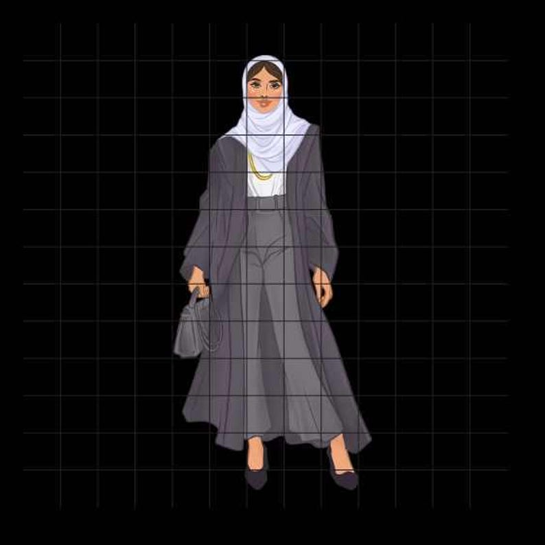 Modest Hijabi Muslimah Svg Bundle - Digital Modren Muslim Hijab Girl ...