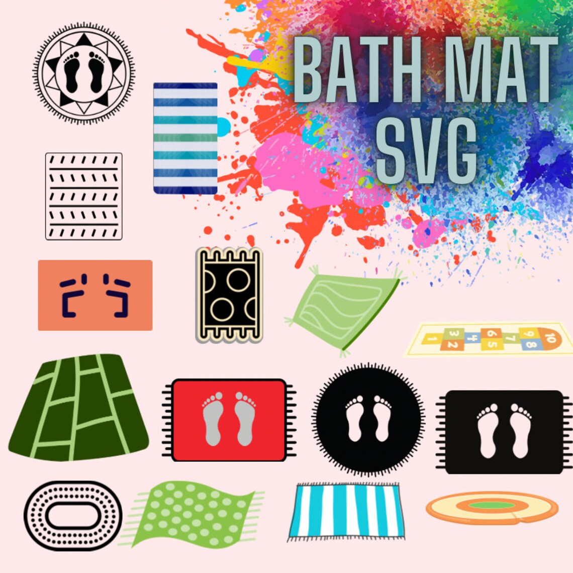 30 Bathroom Mats Svg - Bathroom Decor - Shower Mats Svg - Etsy