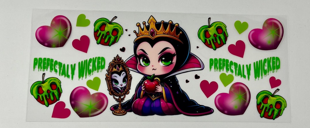Evil Queen, Mirror, UV DTF 16oz Cup Wrap, Ready to Apply Full Color ...