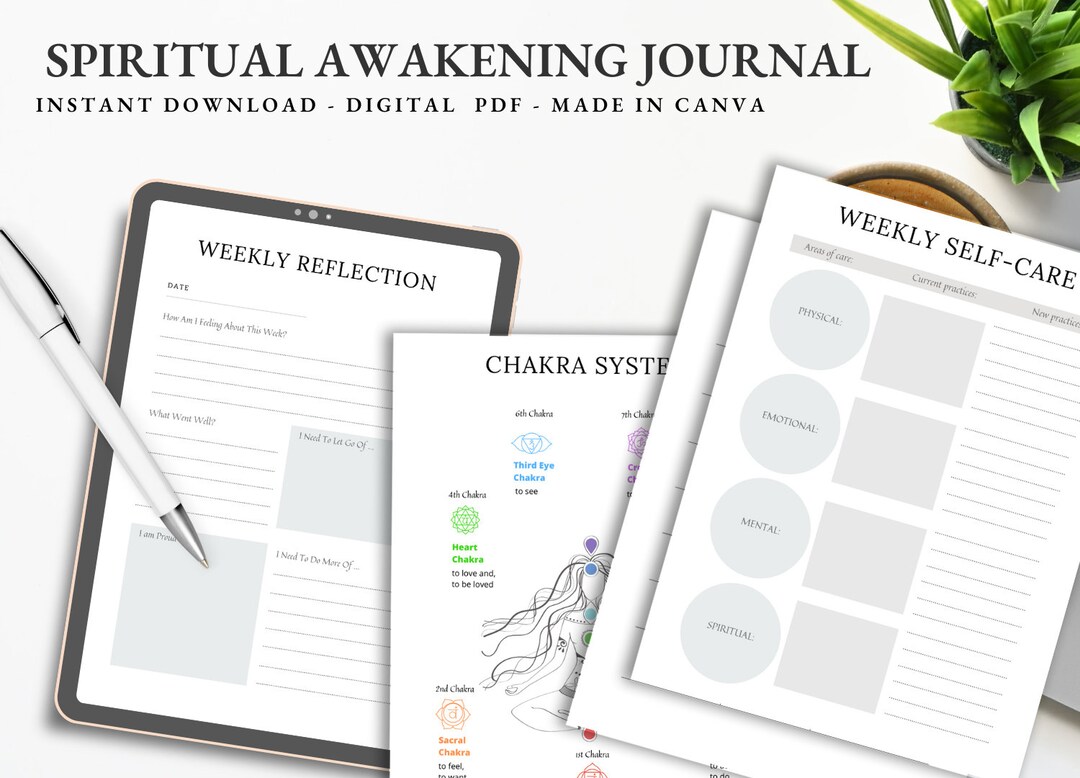 Printable Spiritual Awakening Workbook for Self Discovery, Anxiety ...