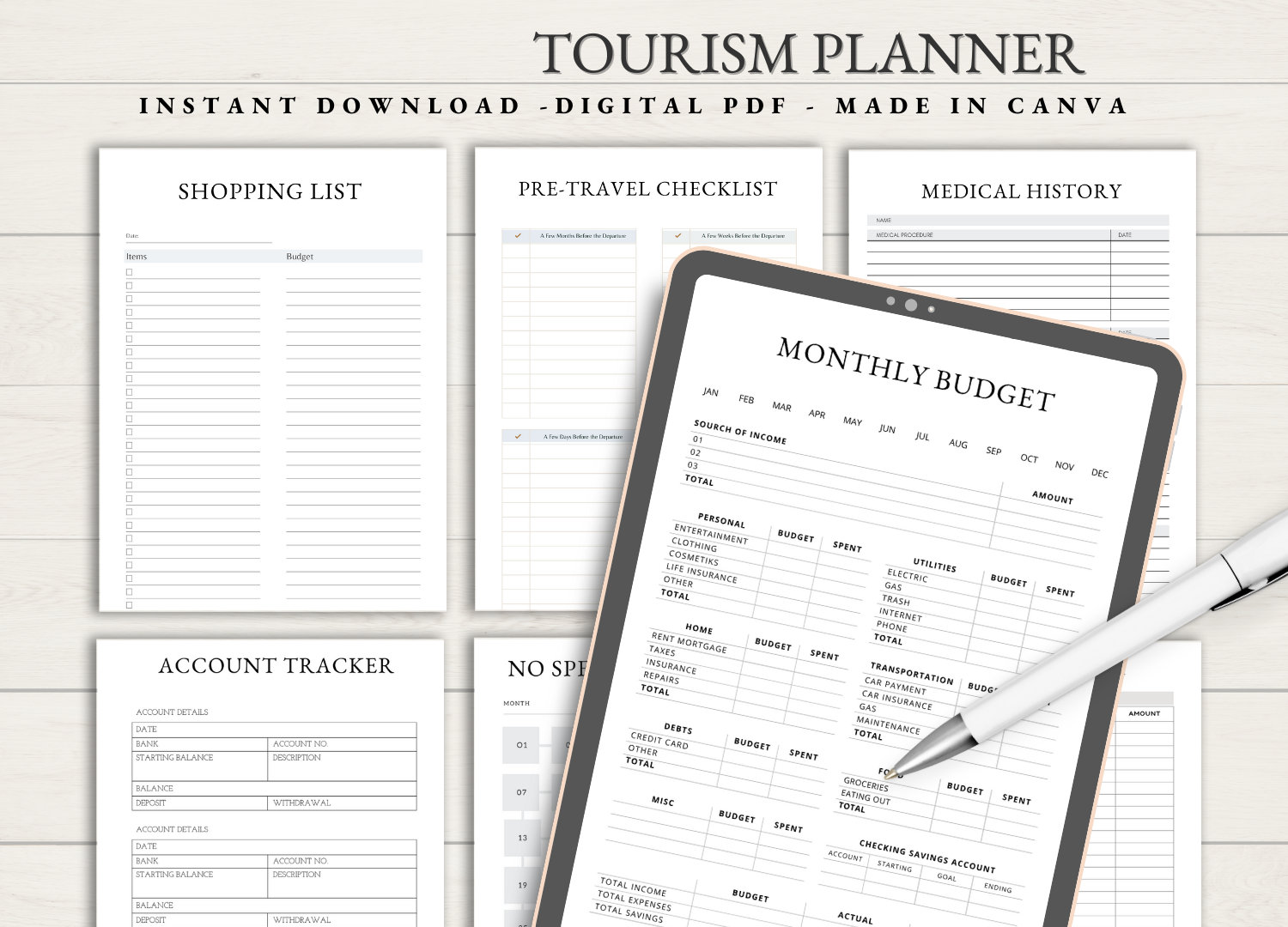 Daily Trip Plan | A5 Printable Planner Inserts | Vacation Itinerary Template | Travel Budget ...