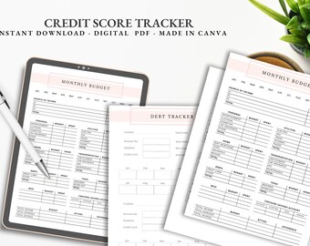Credit Score Planner Printable Set, Credit Score Trackers, Money Goals ...