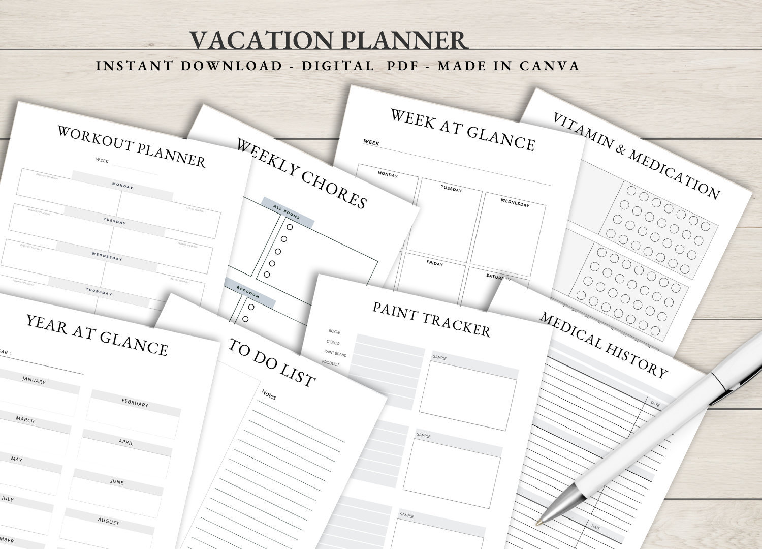 Daily Trip Plan | A5 Printable Planner Inserts | Vacation Itinerary ...