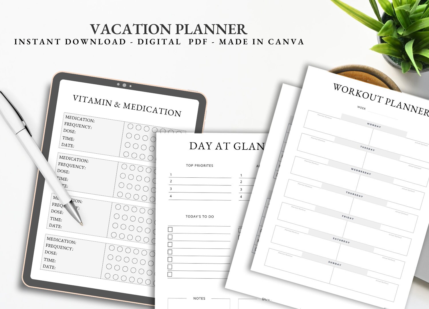 Daily Trip Plan | A5 Printable Planner Inserts | Vacation Itinerary Template | Travel Budget ...