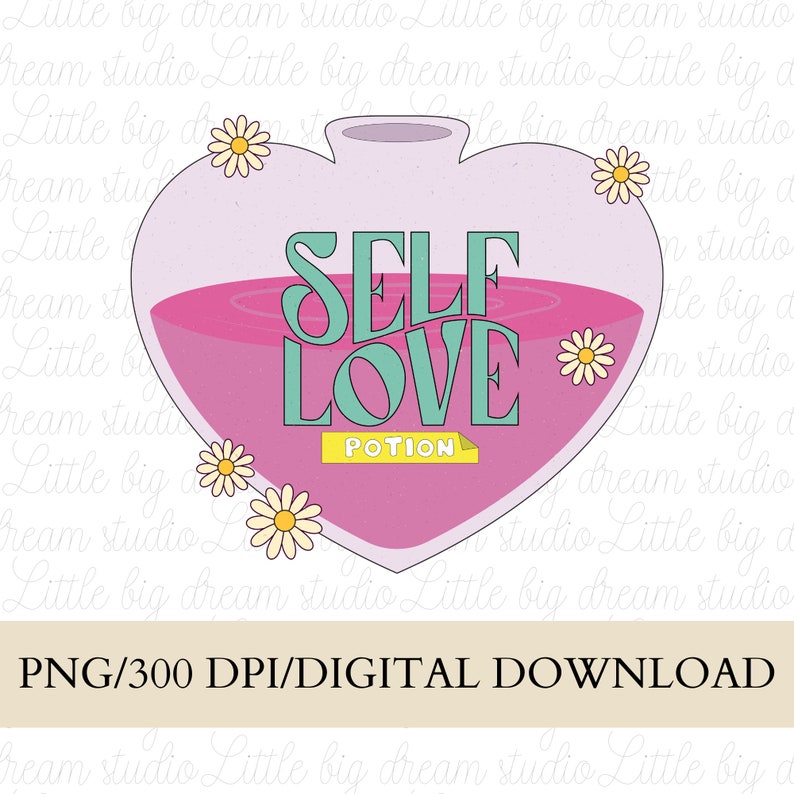 Self Love Potion PNG, Heart Png, Heart Design, Cute Heart PNG, Positive ...