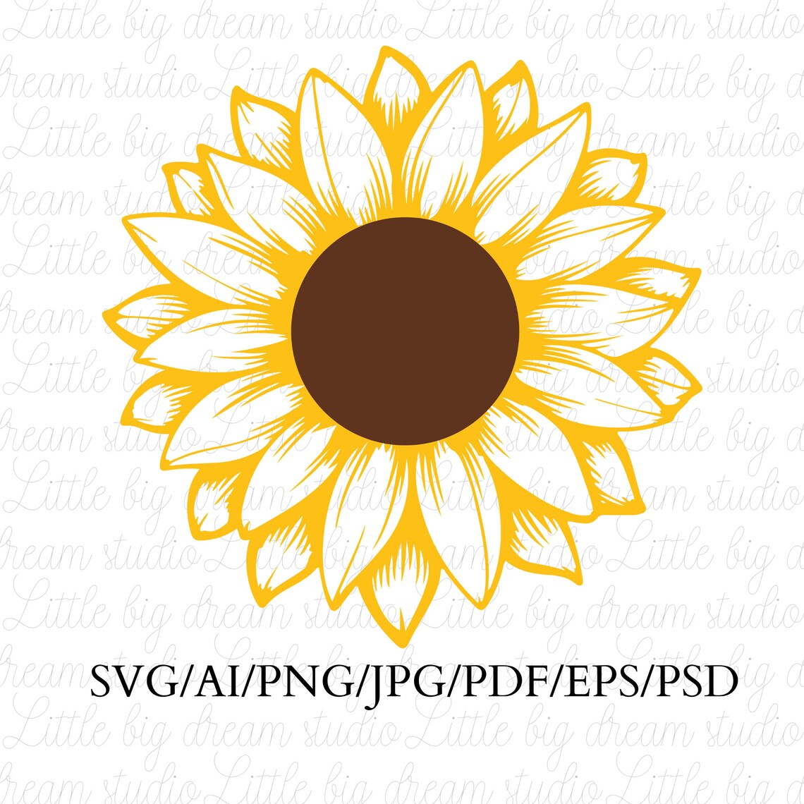 Sunflower SVG, Flower Svg, Digital Download, Clipart Sunflower, Flower ...