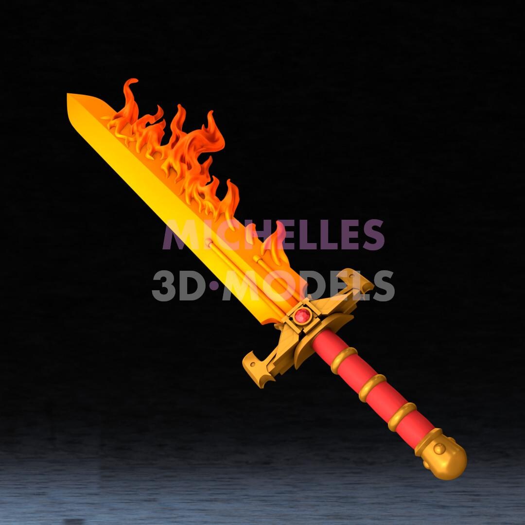 Emperor's Flaming Sword | Cosplay 4ft/121cm Life Size - STL File for 3D ...