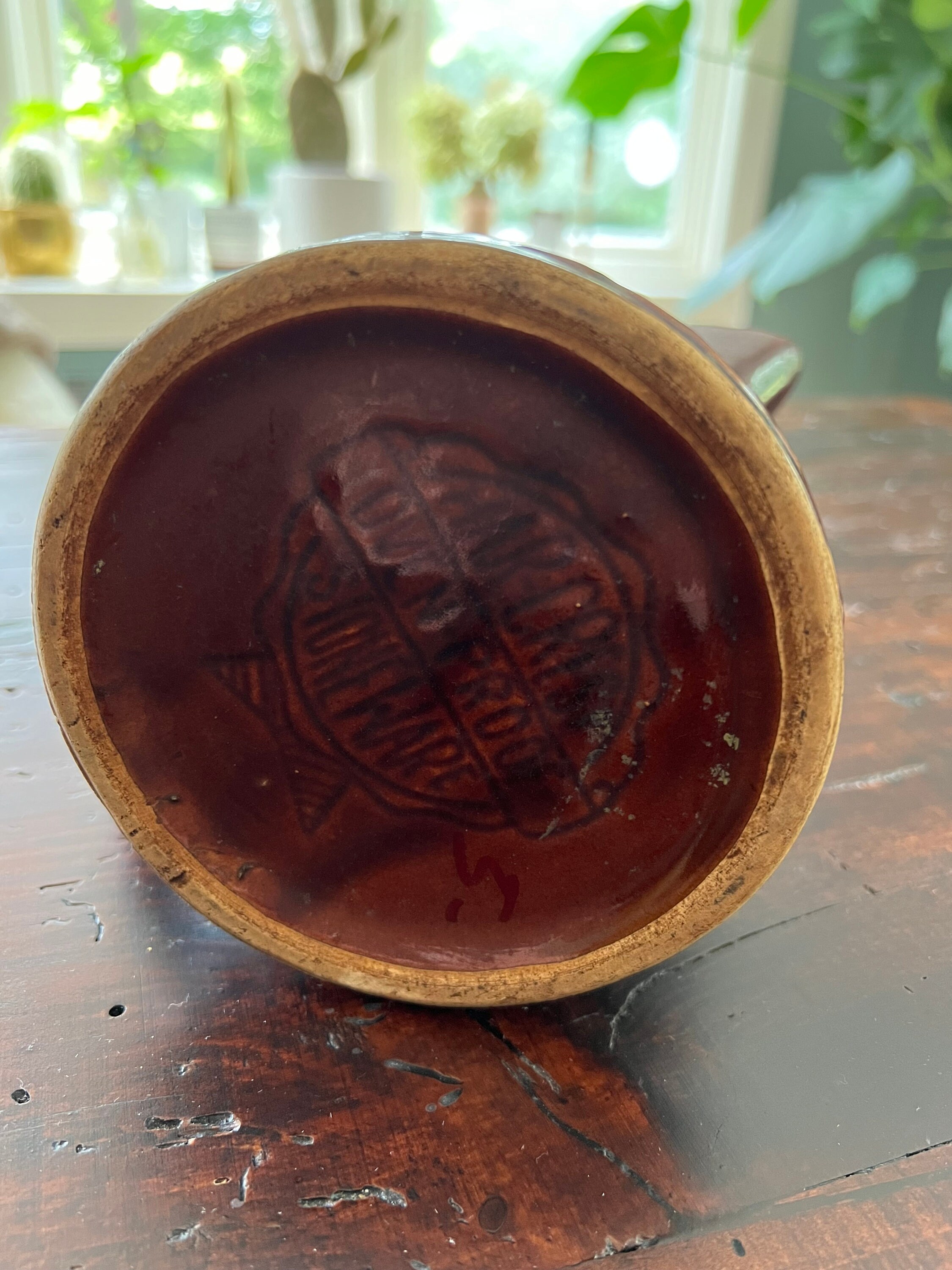 Marcrest Vintage Stoneware Brown Daisy Dot Vintage Pitcher Vase Kitchen ...