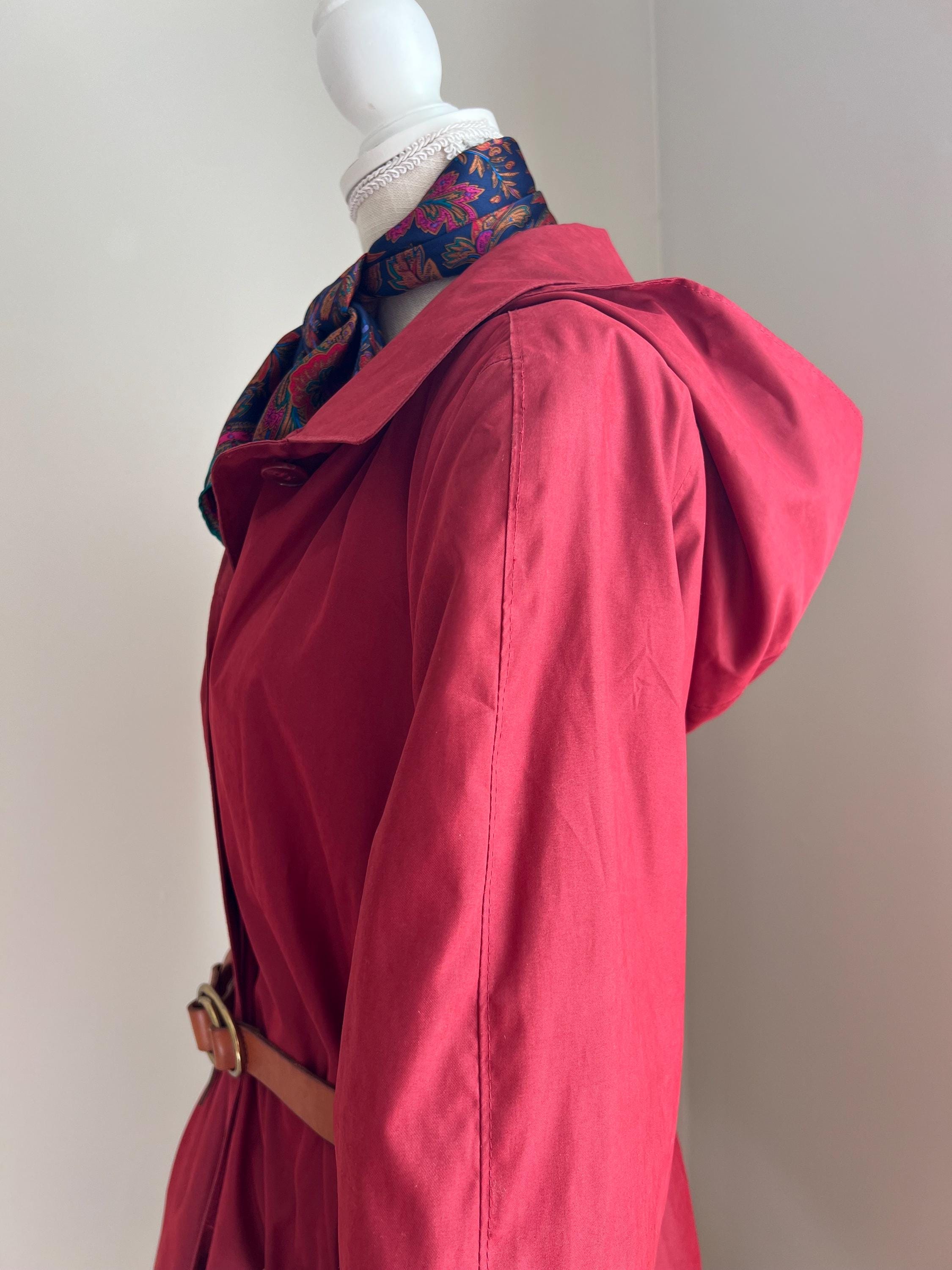 London Fog Red Hooded Trench Coat + Raincoat - Etsy