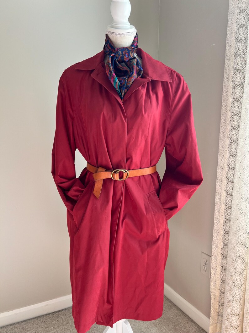 London Fog Red Hooded Trench Coat + Raincoat - Etsy