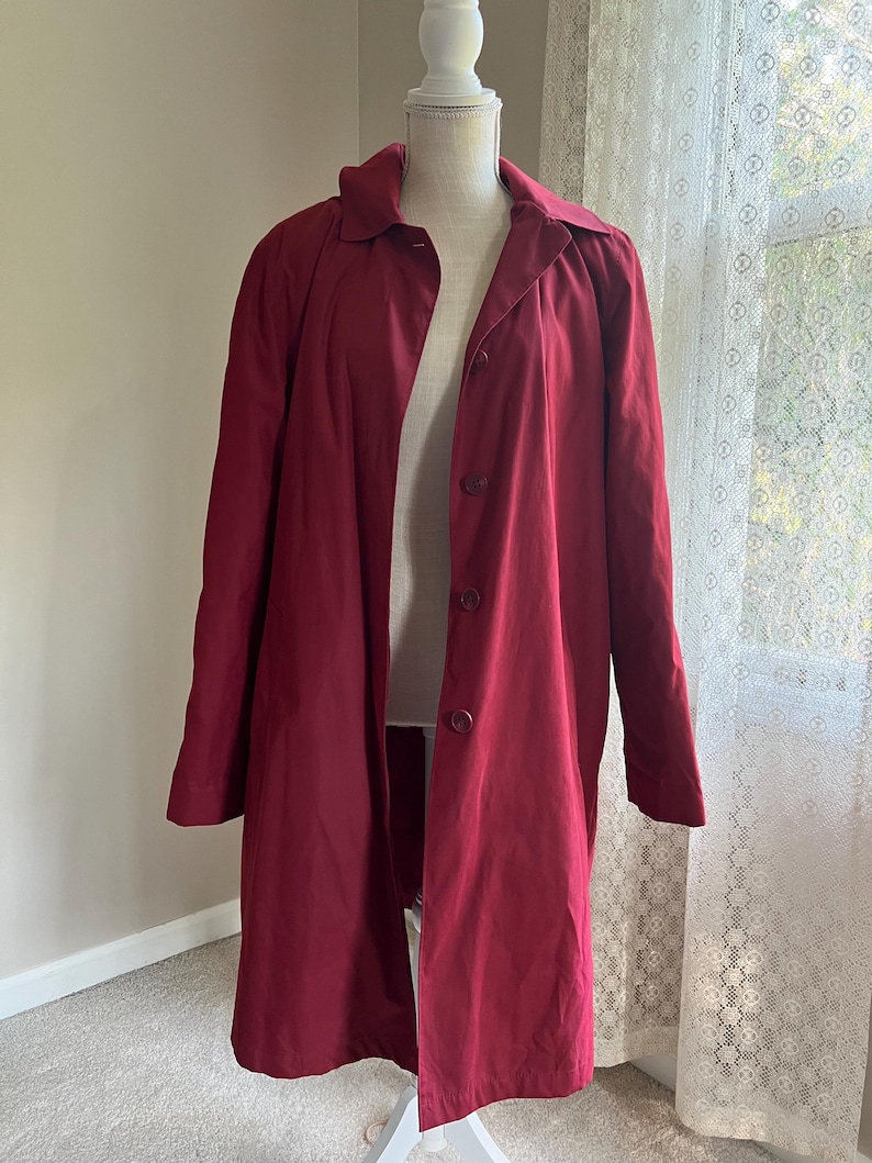 London Fog Red Hooded Trench Coat + Raincoat - Etsy