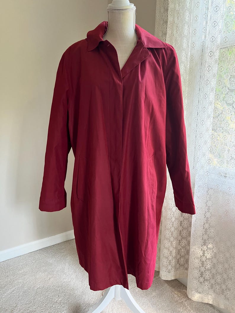 London Fog Red Hooded Trench Coat + Raincoat - Etsy