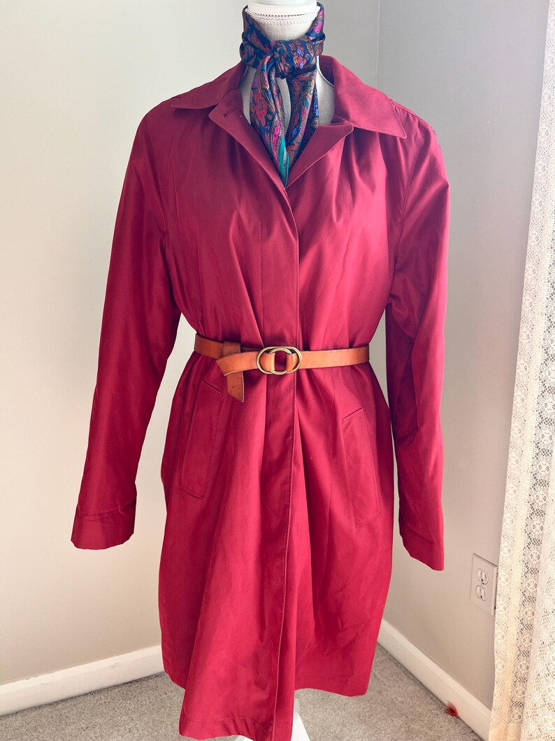 London Fog Red Hooded Trench Coat + Raincoat - Etsy