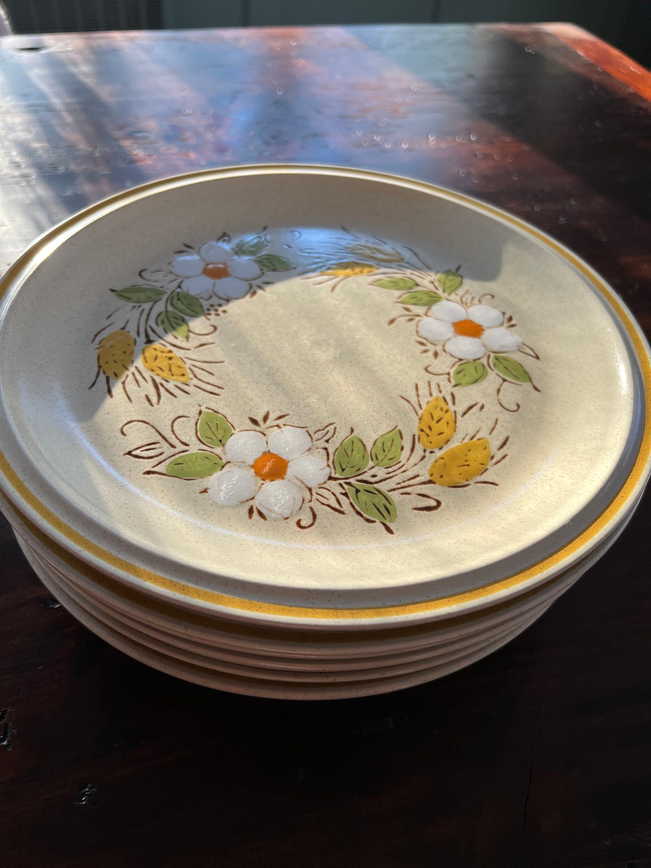 MCM Hearthside Garden Festival Stoneware Vintage Dinner Plate Set ...