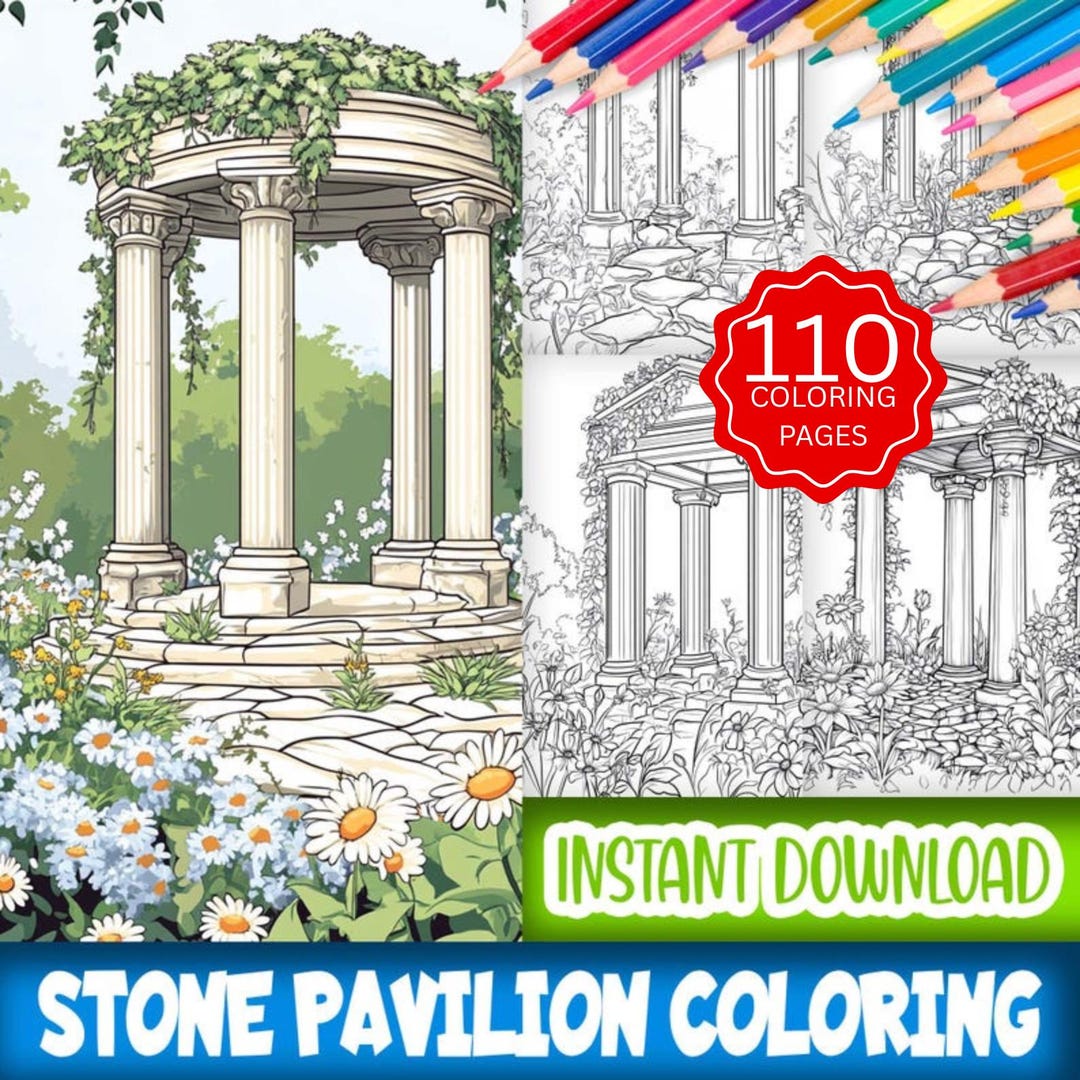 Stone Pavilion Coloring Pages, Activity Pages, Adult Coloring Pages ...