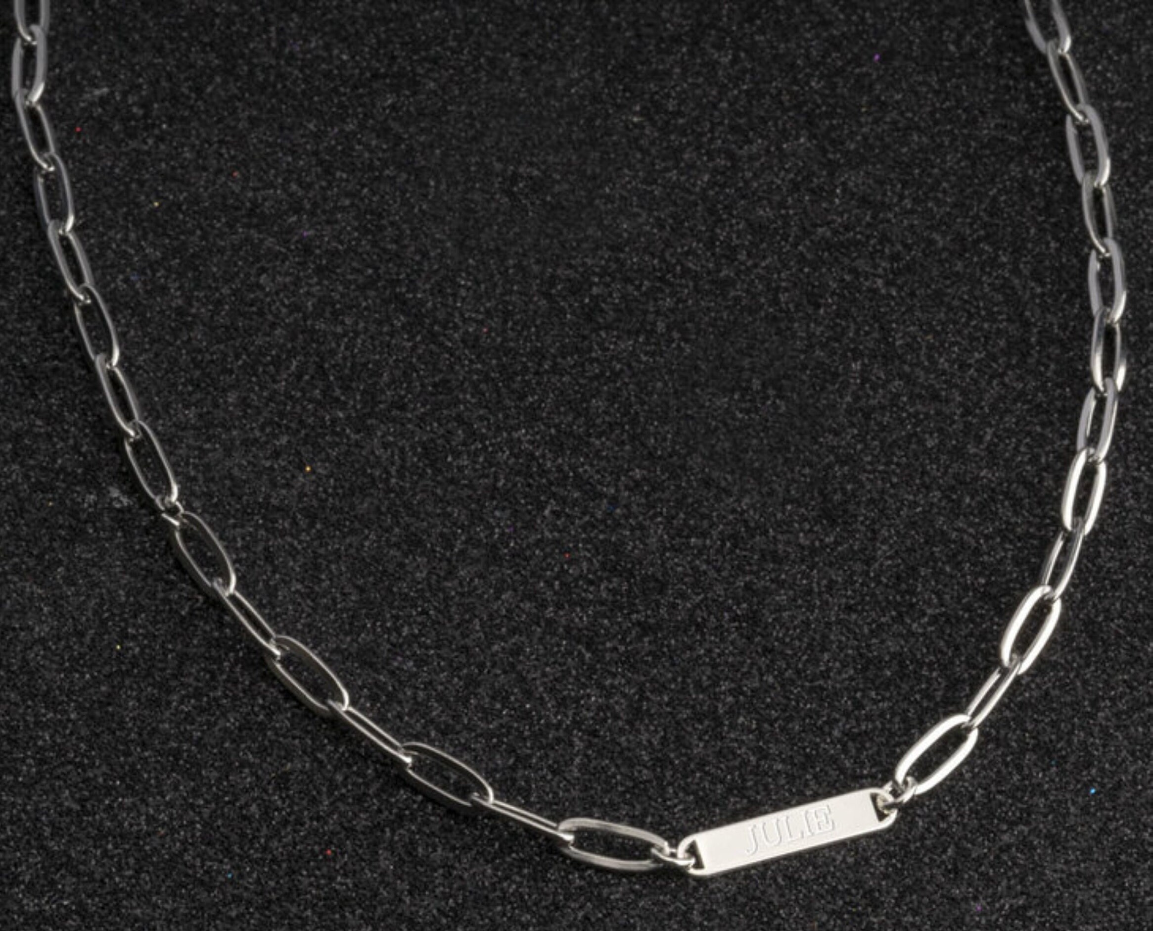 Minimalist Paperclip Chain Name Bar Necklace, Personalized Name ...