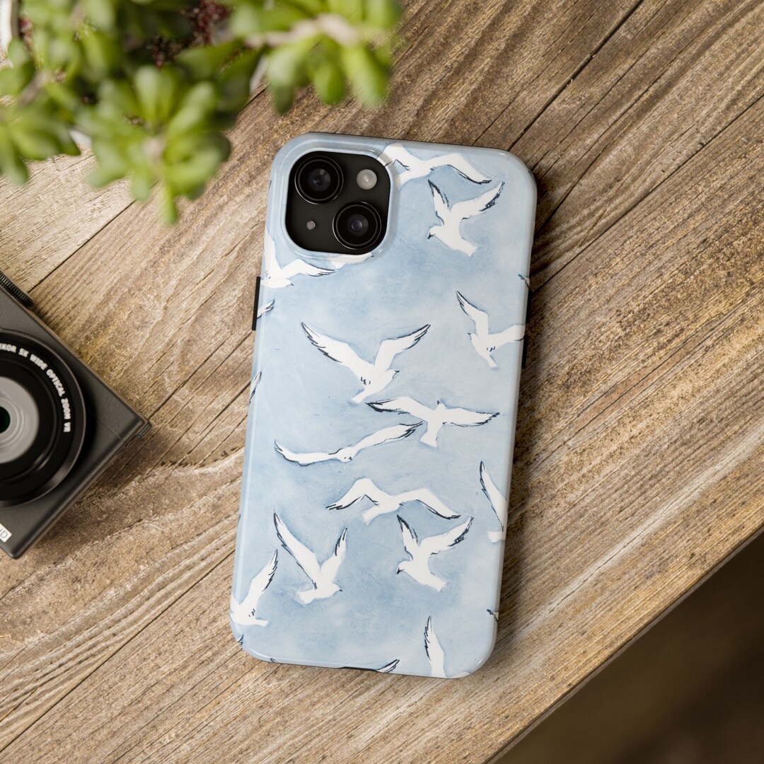 Blue/white Seagull Phone Case, Ocean Beach Sea Bird, Gift for Teenage ...