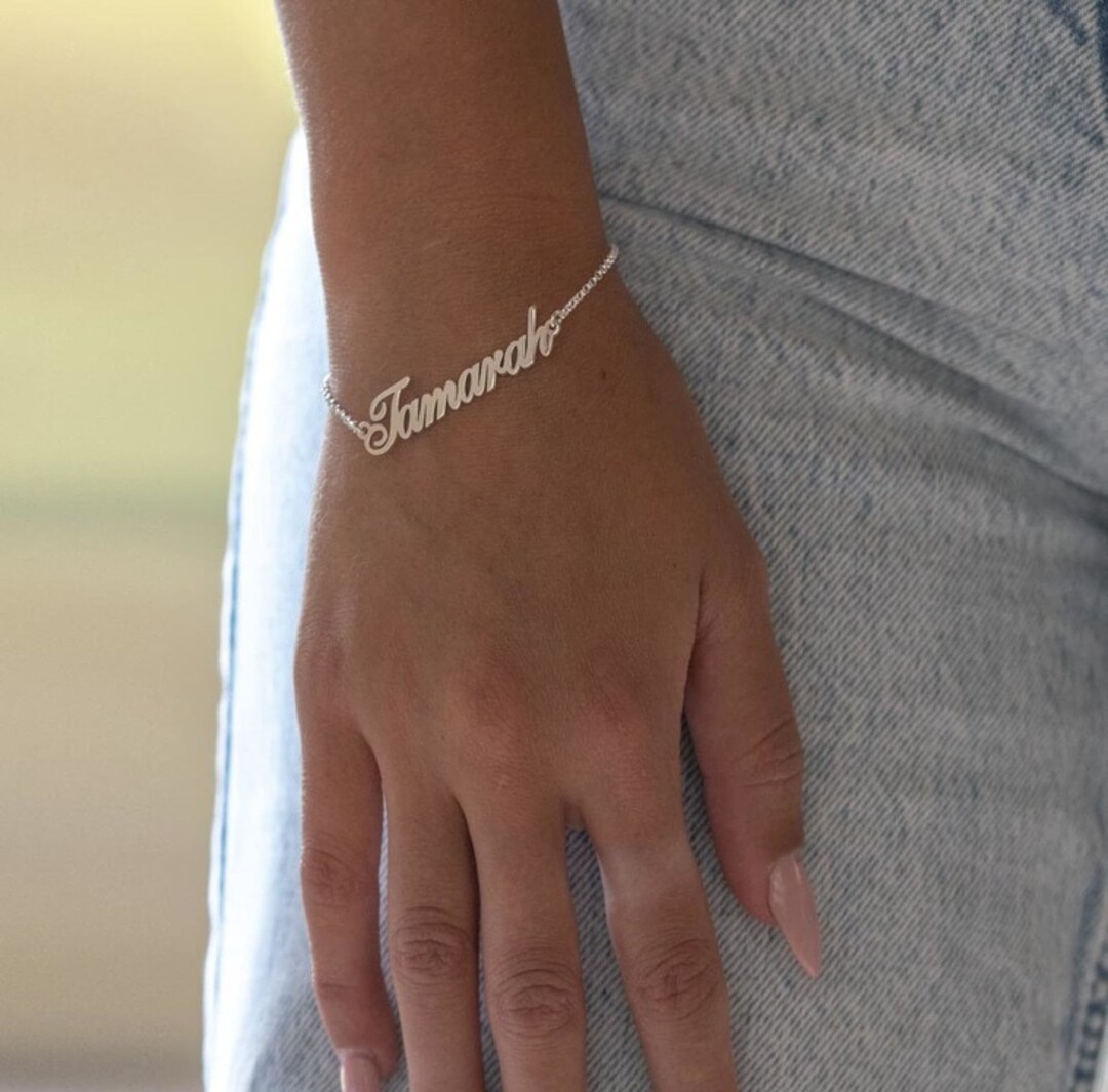 Personalized Name Bracelet, Custom Name Bracelet in 925 Sterling Silver ...