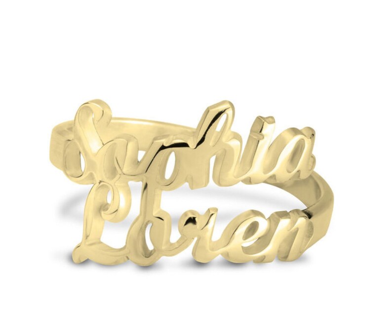 Personalized Two/three Name Ring, Personalized Gift for Mom, Gold ...