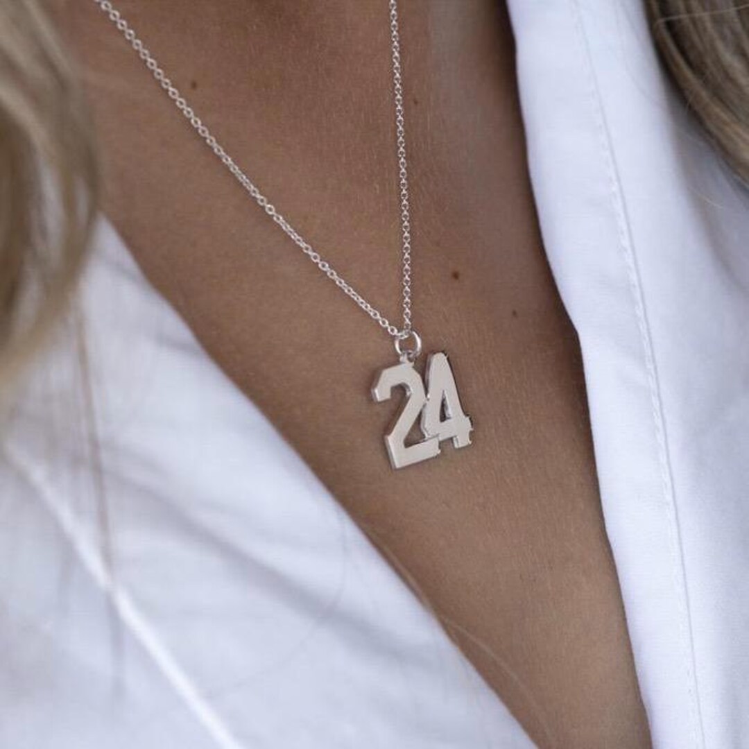 Sport Number Necklace, Sterling Silver Lucky Date Necklace, Number Year ...