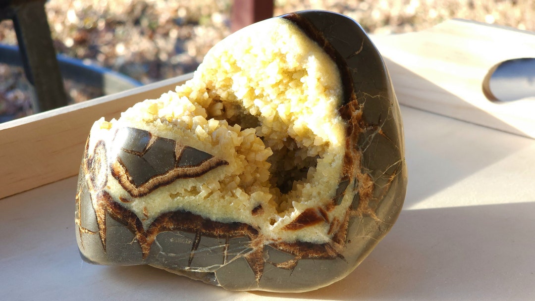 Incredible Septarian Egg Dogtooth Calcite Crystal Geode Nodule - Etsy
