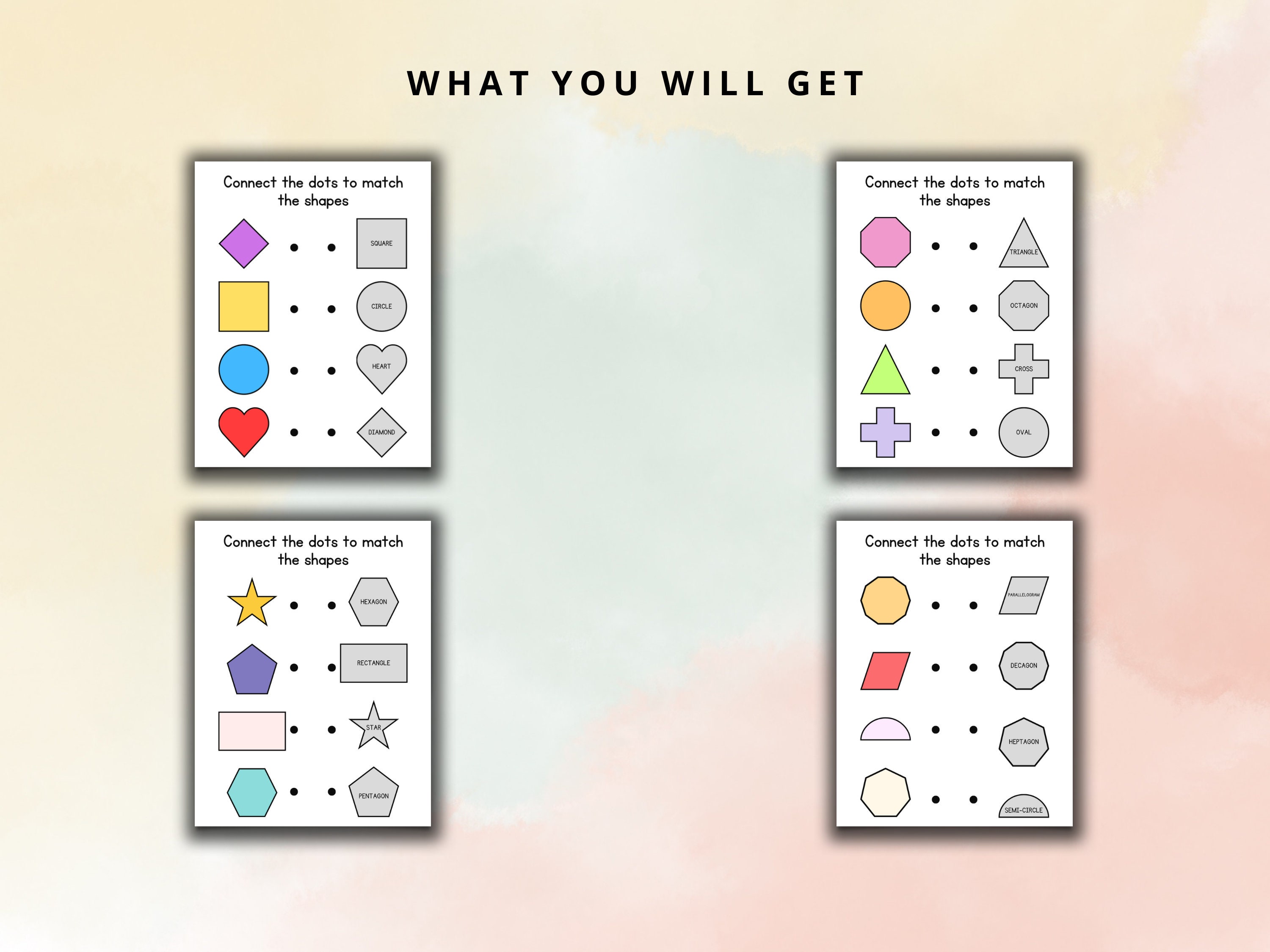 Shape Matching Worksheet | Preschool Shapes | Shapes Activity ...