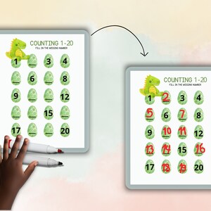 Dinosaur Counting Worksheet | Preschool Printable Numbers 1-100 ...