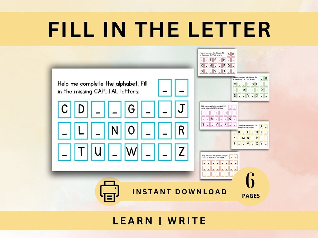 Alphabet Worksheet | Alphabet Printables | Missing Capital Letters ...