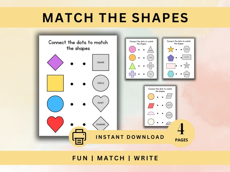 Shape Matching Worksheet | Preschool Shapes | Shapes Activity ...