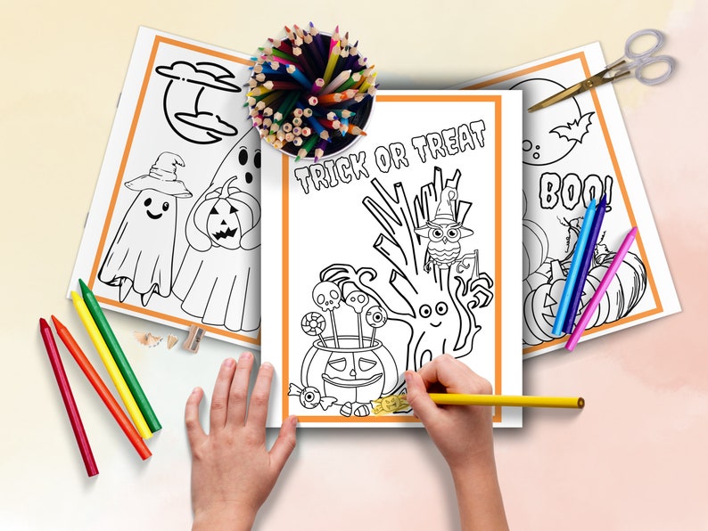 Halloween Coloring Printable Coloring Pages Printable Pdf - Etsy