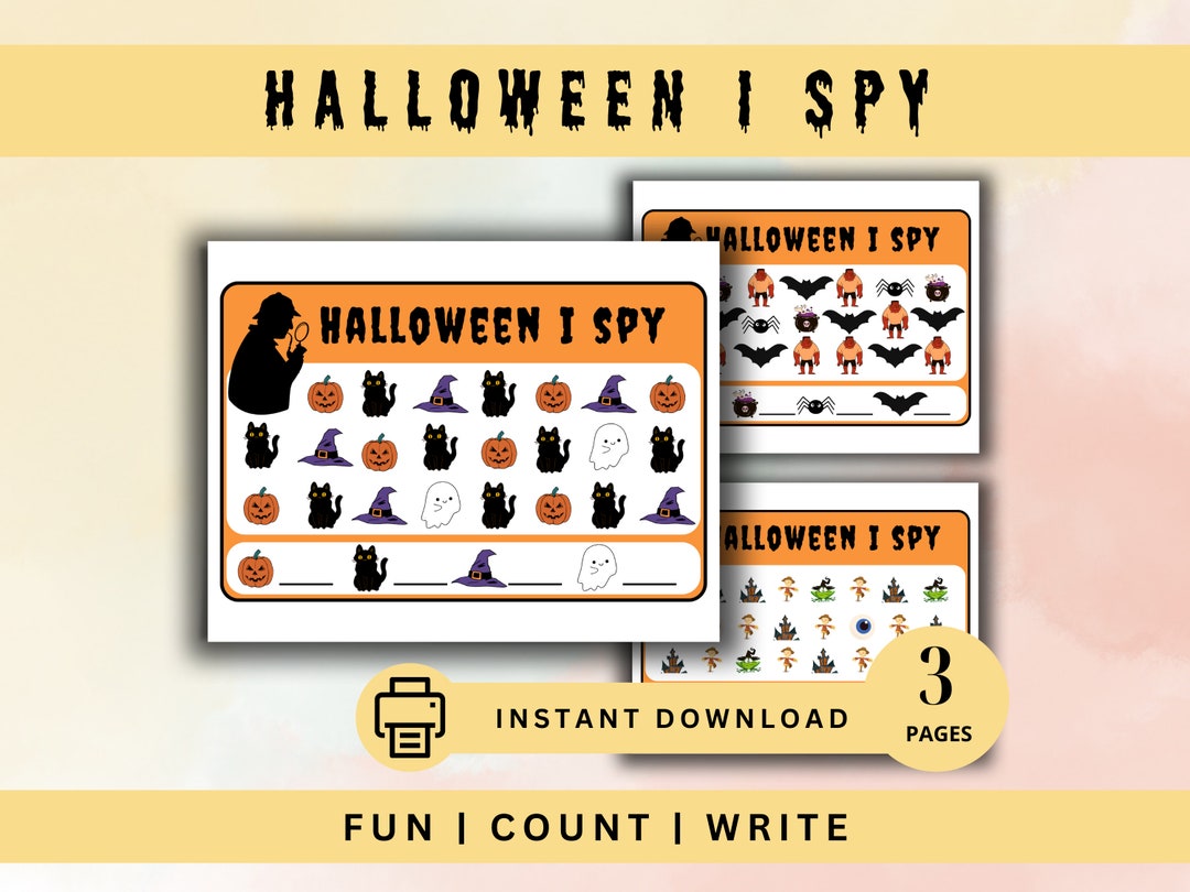 Halloween I Spy | Halloween I Spy Game for Toddler Preschool Worksheets ...