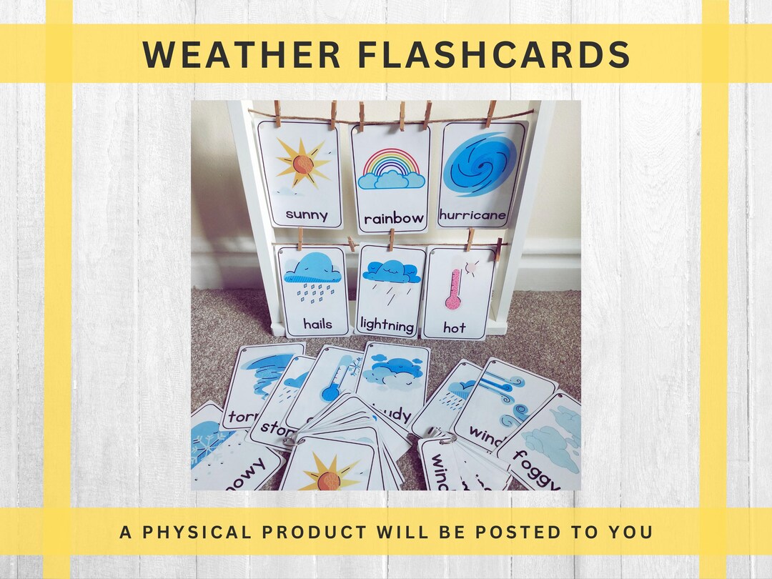 Montessori Weather Flash Cards | Preschool Flashcard | Nomenclature ...