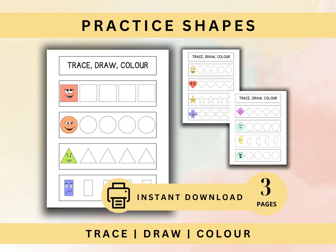 Learning Shapes Basic Shape Recognition Tracing Worksheets Kindergarten ...