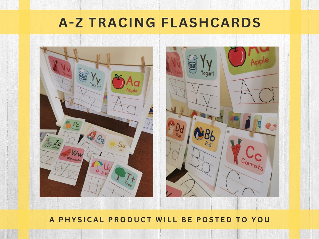 Letter Tracing Learn Abcs Alphabet Flashcards Preschool/nursery ...
