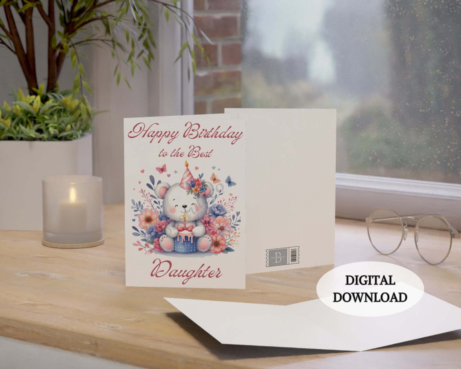 Cute Happy Birthday Card, Printable Greeting Card, Instant Download ...