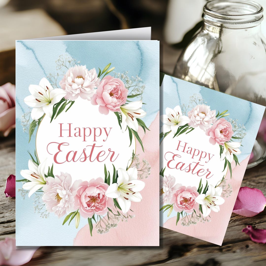 Soft & Sweet Printable Easter Card, Floral Watercolour Greeting Card ...