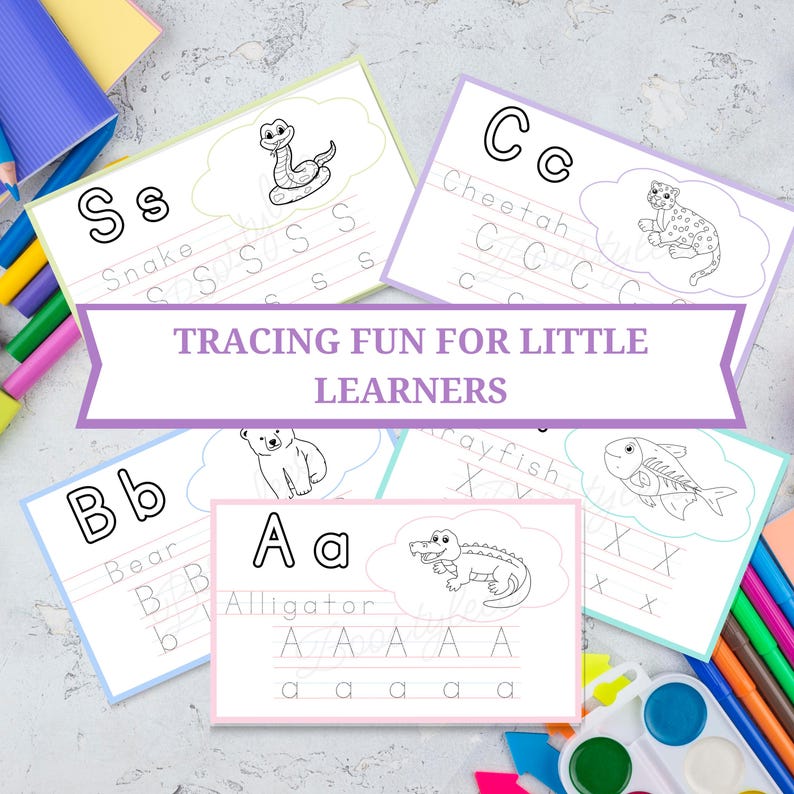 Alphabet Tracing Worksheet, Letter Tracing Cards, Preschool Printable ...