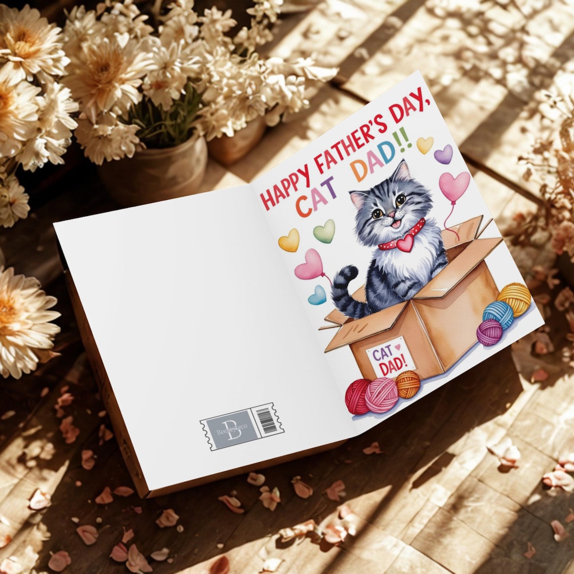 Cat-themed Printable Father's Day Card, Sweet Kitten Card, Instant ...
