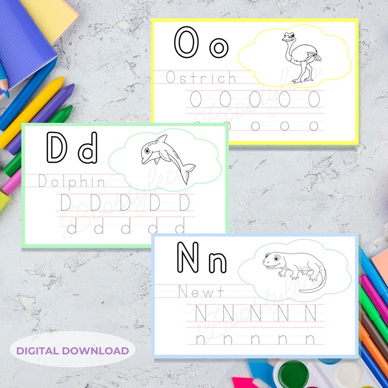 Alphabet Tracing Worksheet, Letter Tracing Cards, Preschool Printable ...
